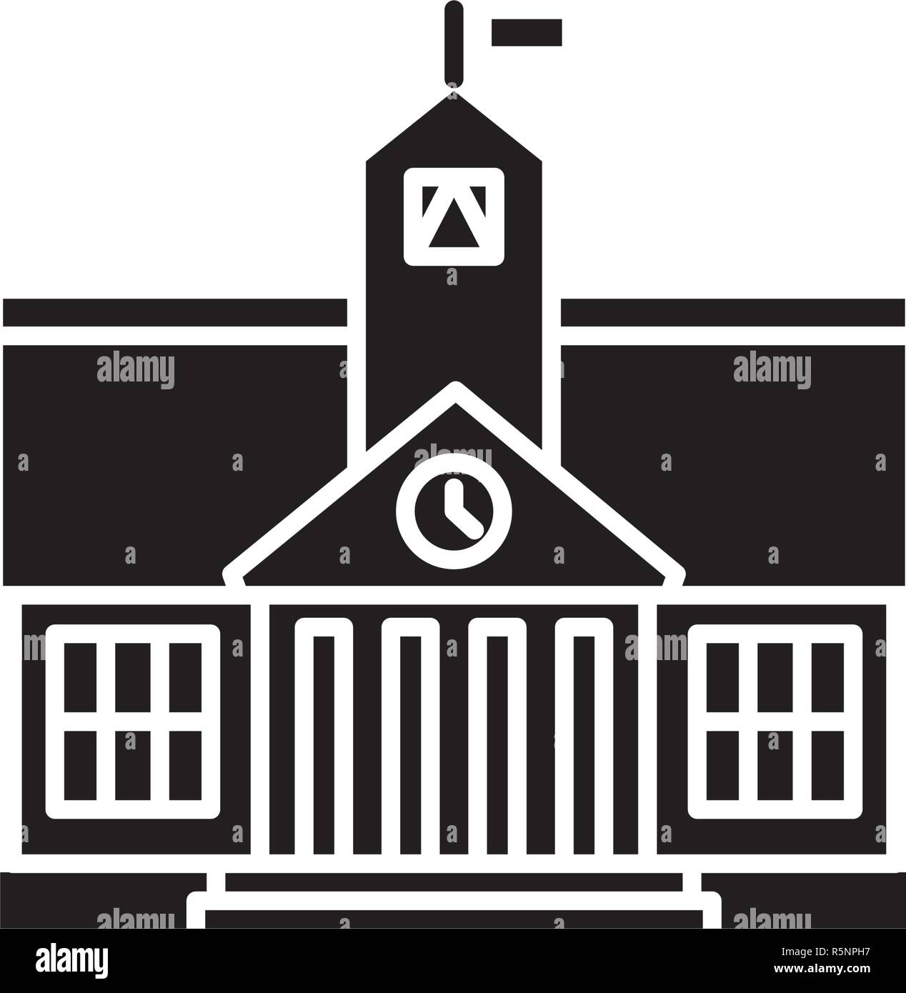 Higher education black icon, vector sign on isolated background. Higher ...