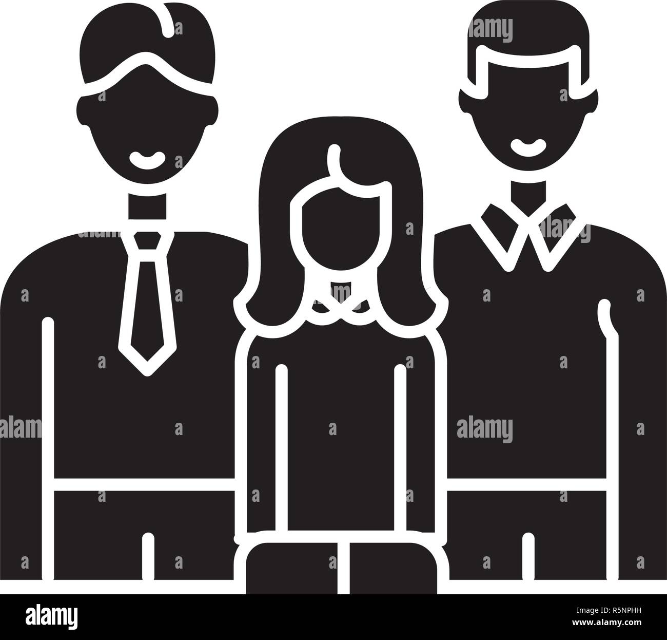 Students black icon, vector sign on isolated background. Students ...