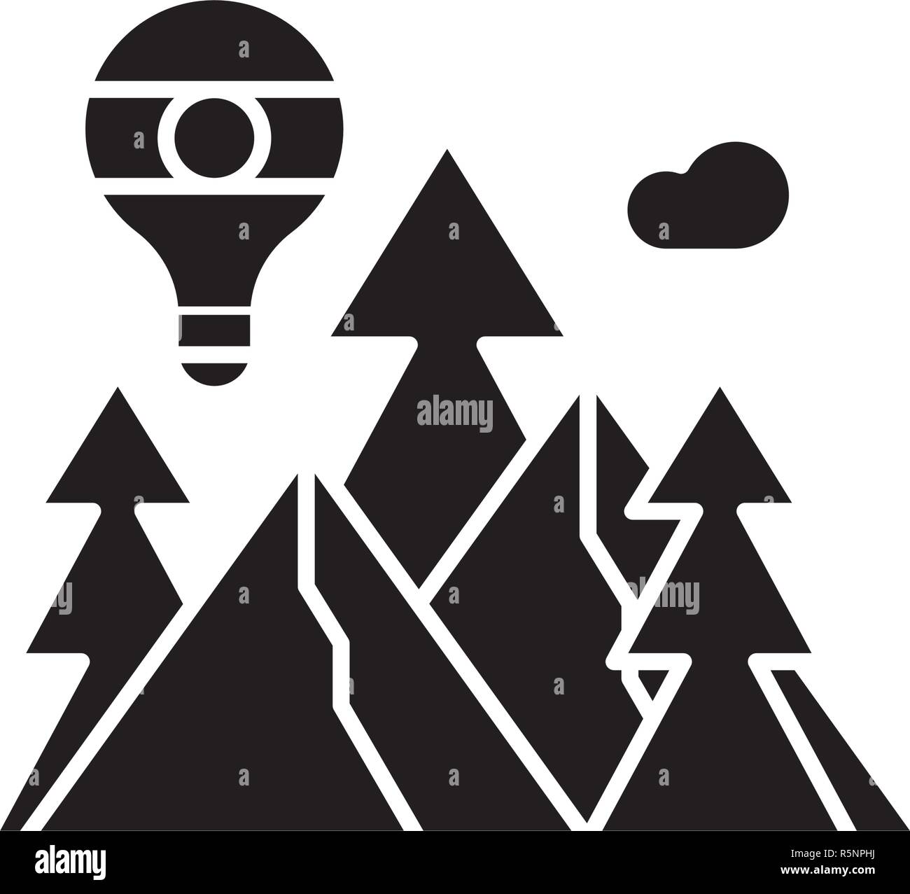 Adventure black icon, vector sign on isolated background. Adventure ...