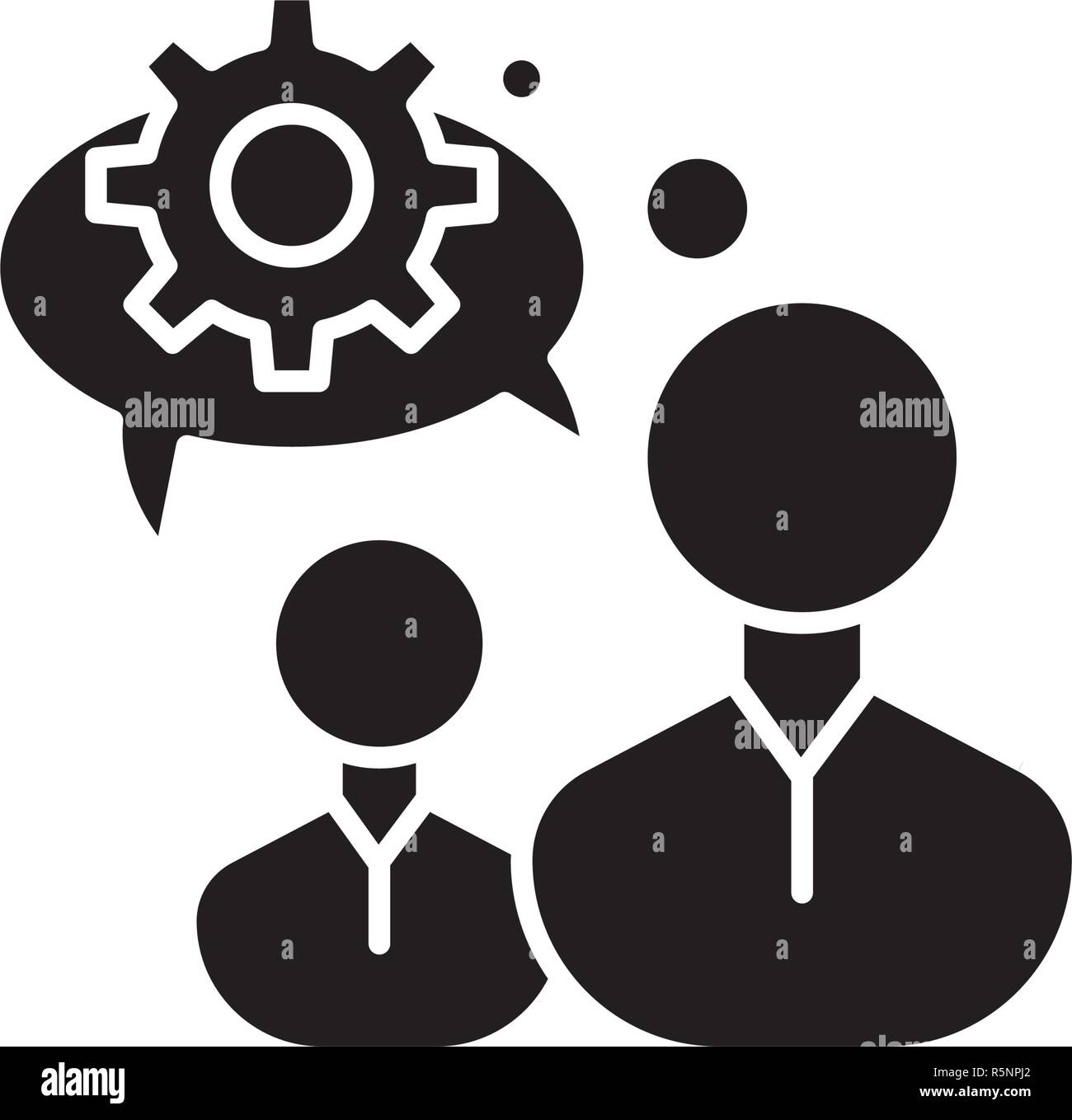 Engineering thinking black icon, vector sign on isolated background ...