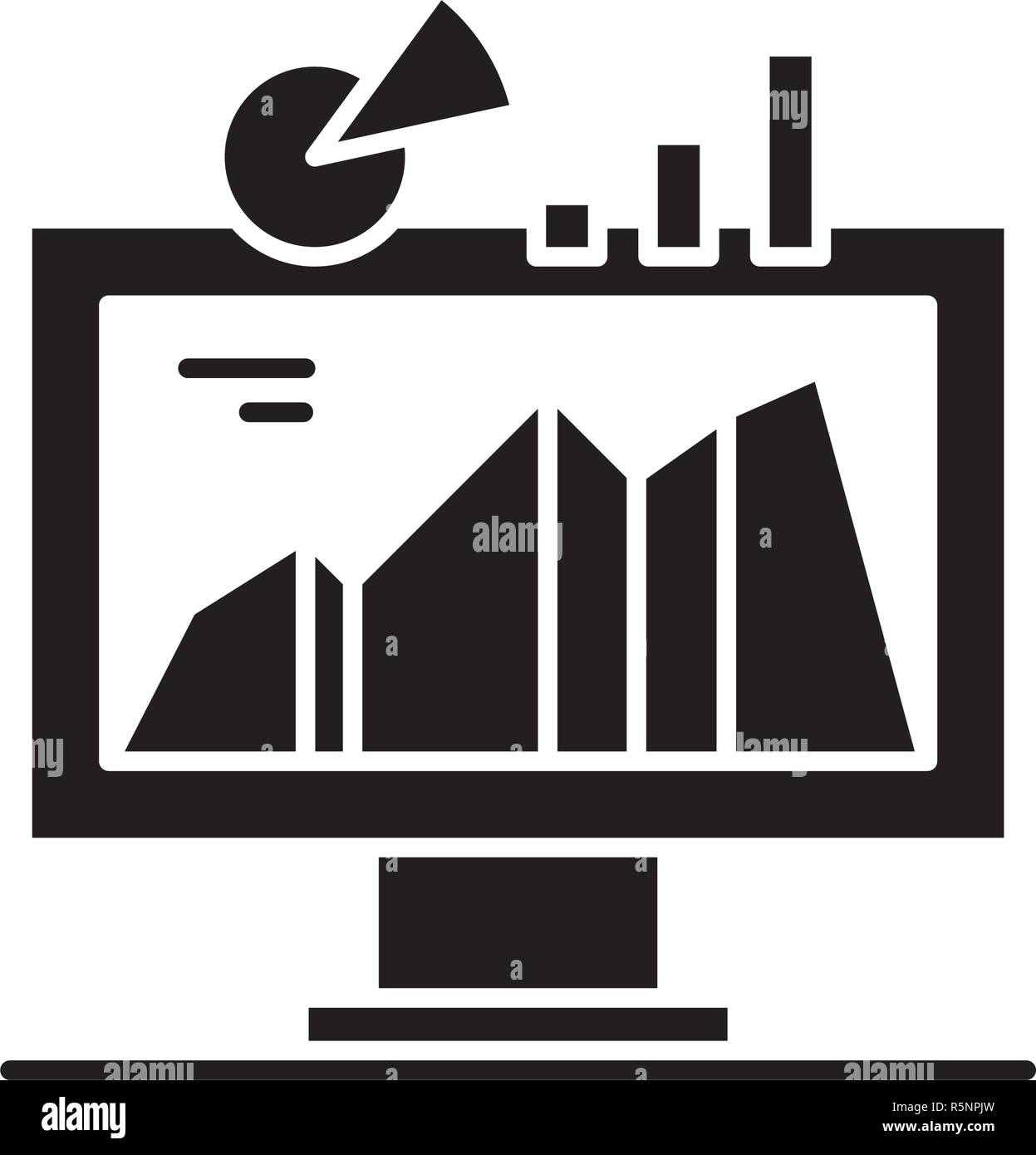 Business indicator system black icon, vector sign on isolated ...