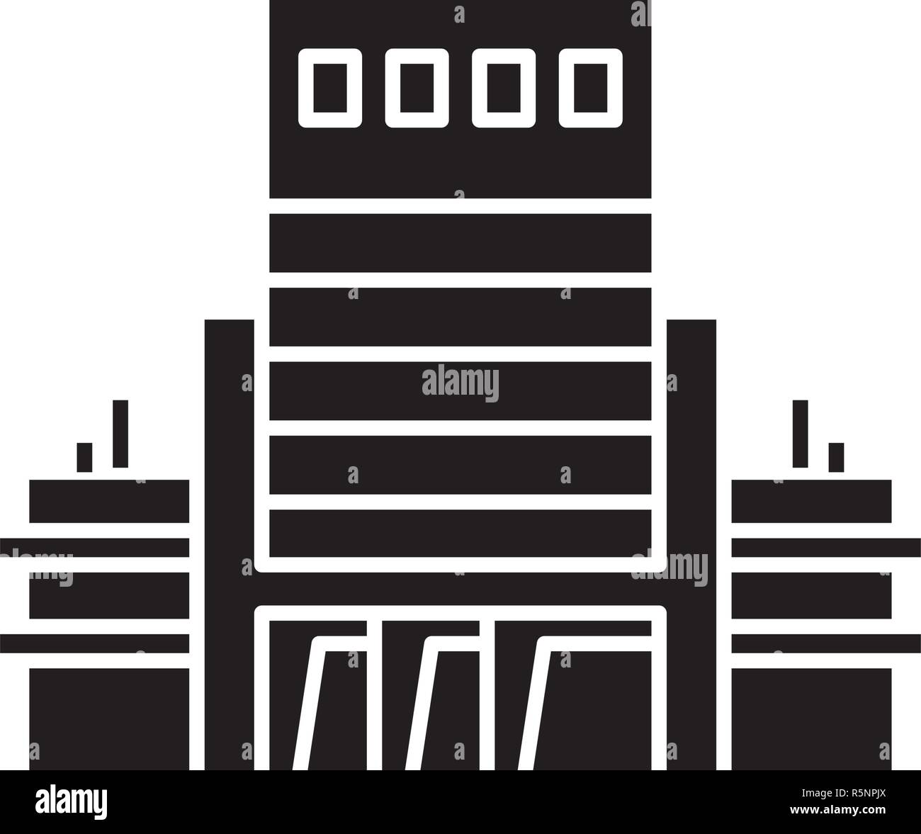 Modern business office black icon, vector sign on isolated background ...
