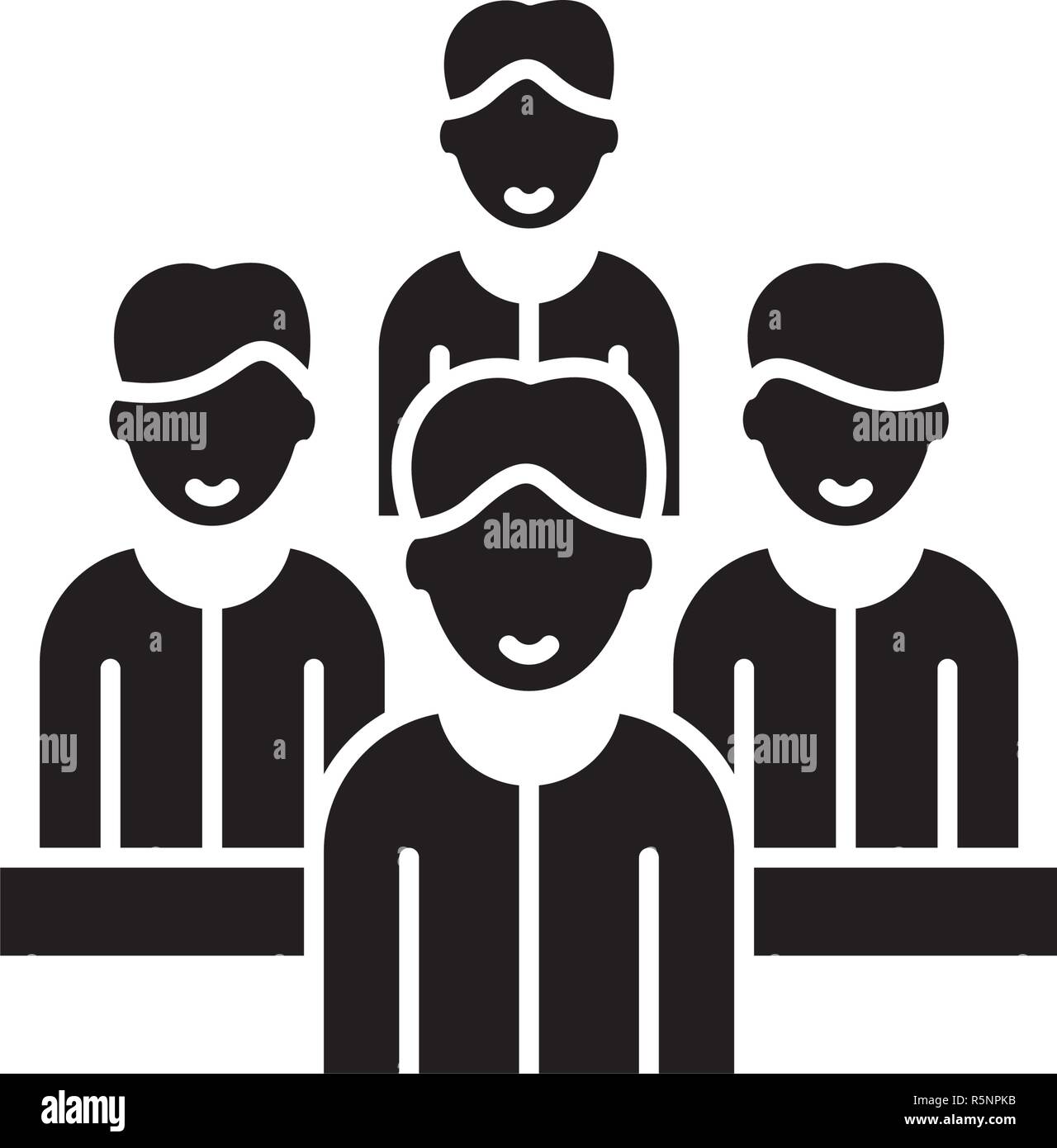Agile team black icon, vector sign on isolated background. Agile team ...
