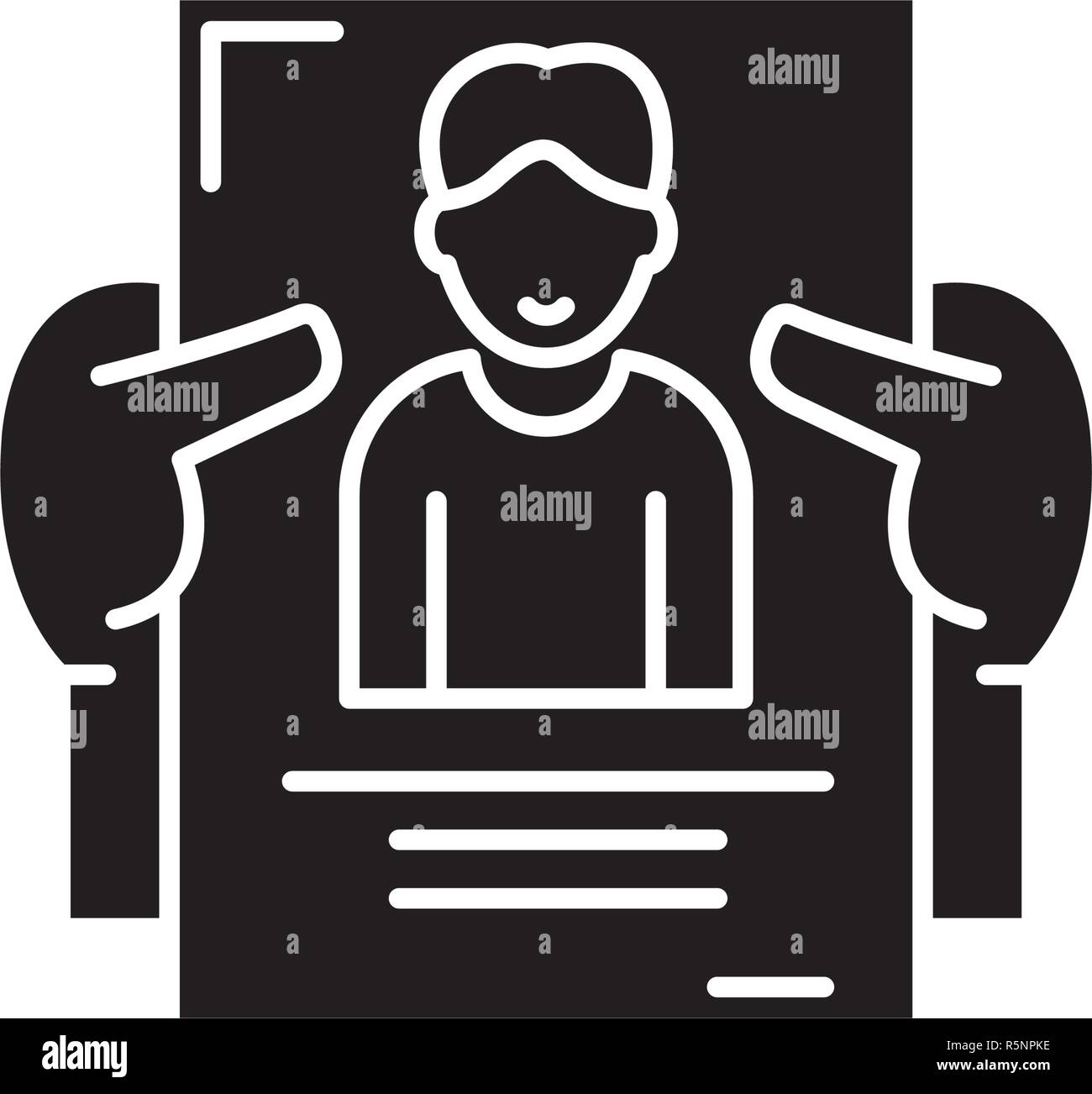 Personnel management black icon, vector sign on isolated background ...