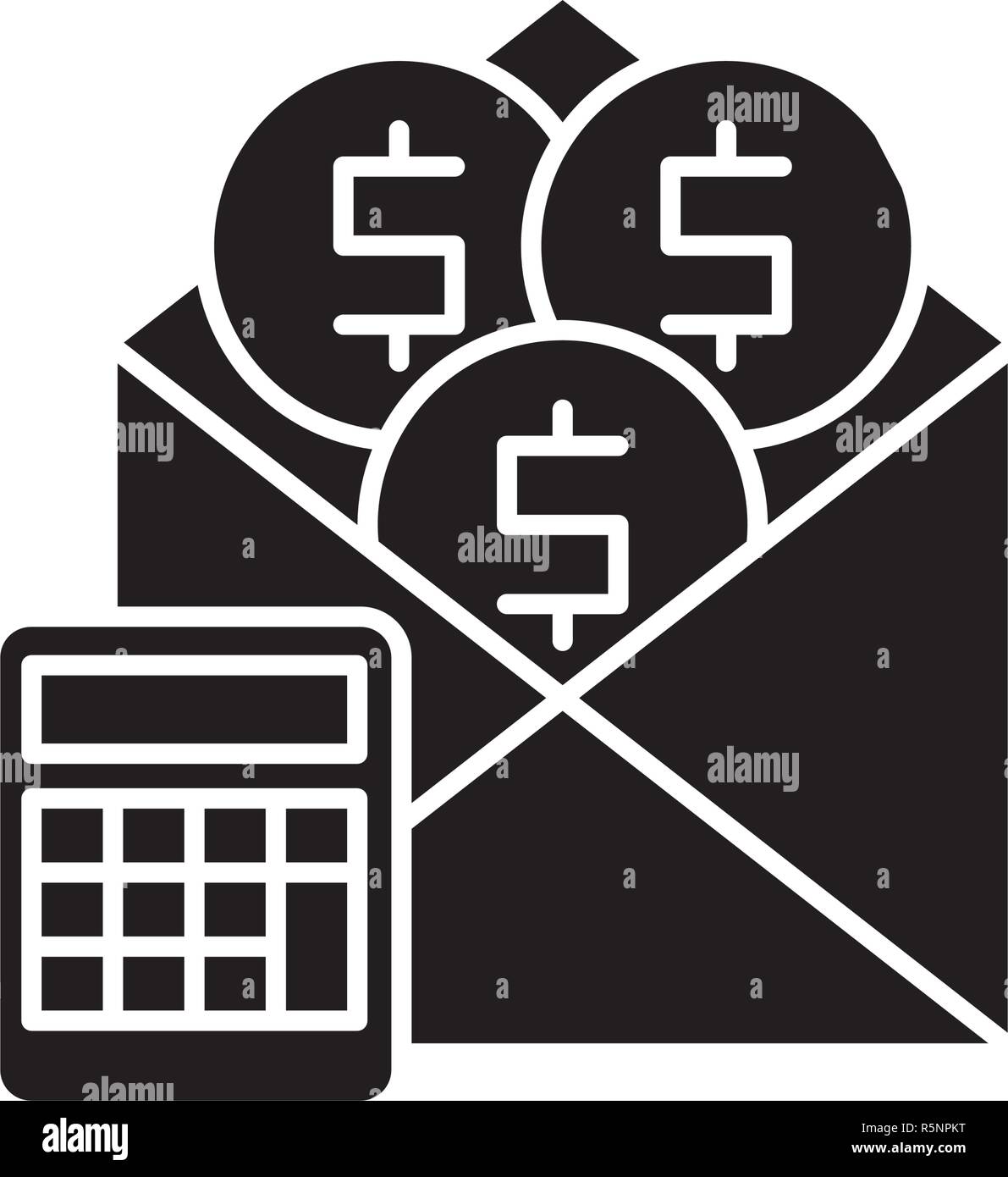 Salary black icon, vector sign on isolated background. Salary concept ...