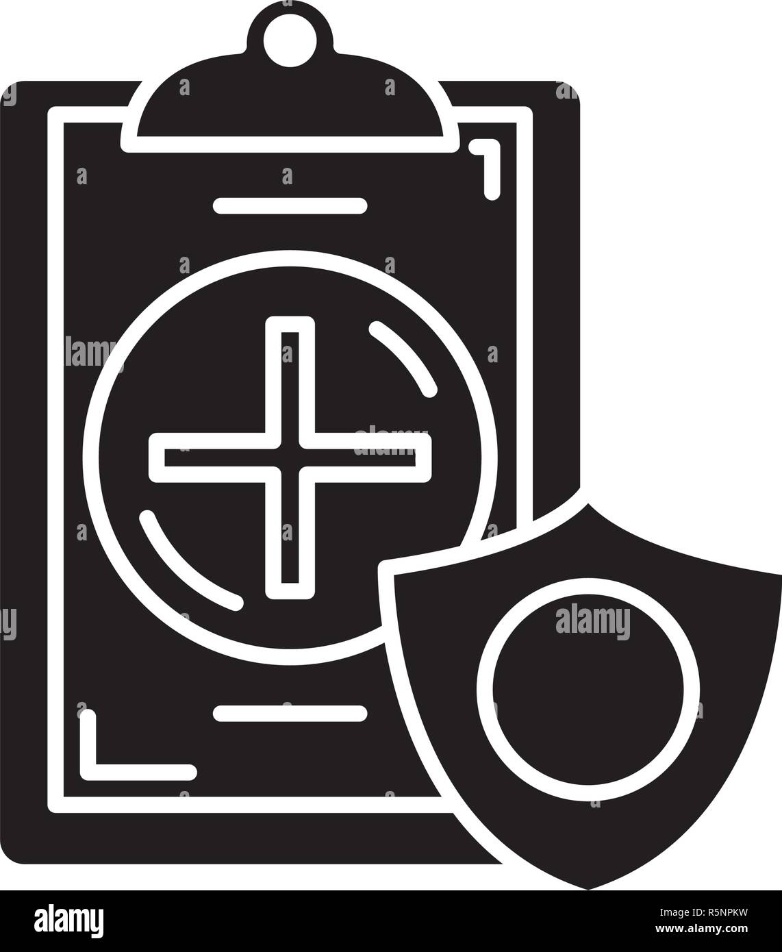 Insurance black icon, vector sign on isolated background. Insurance ...