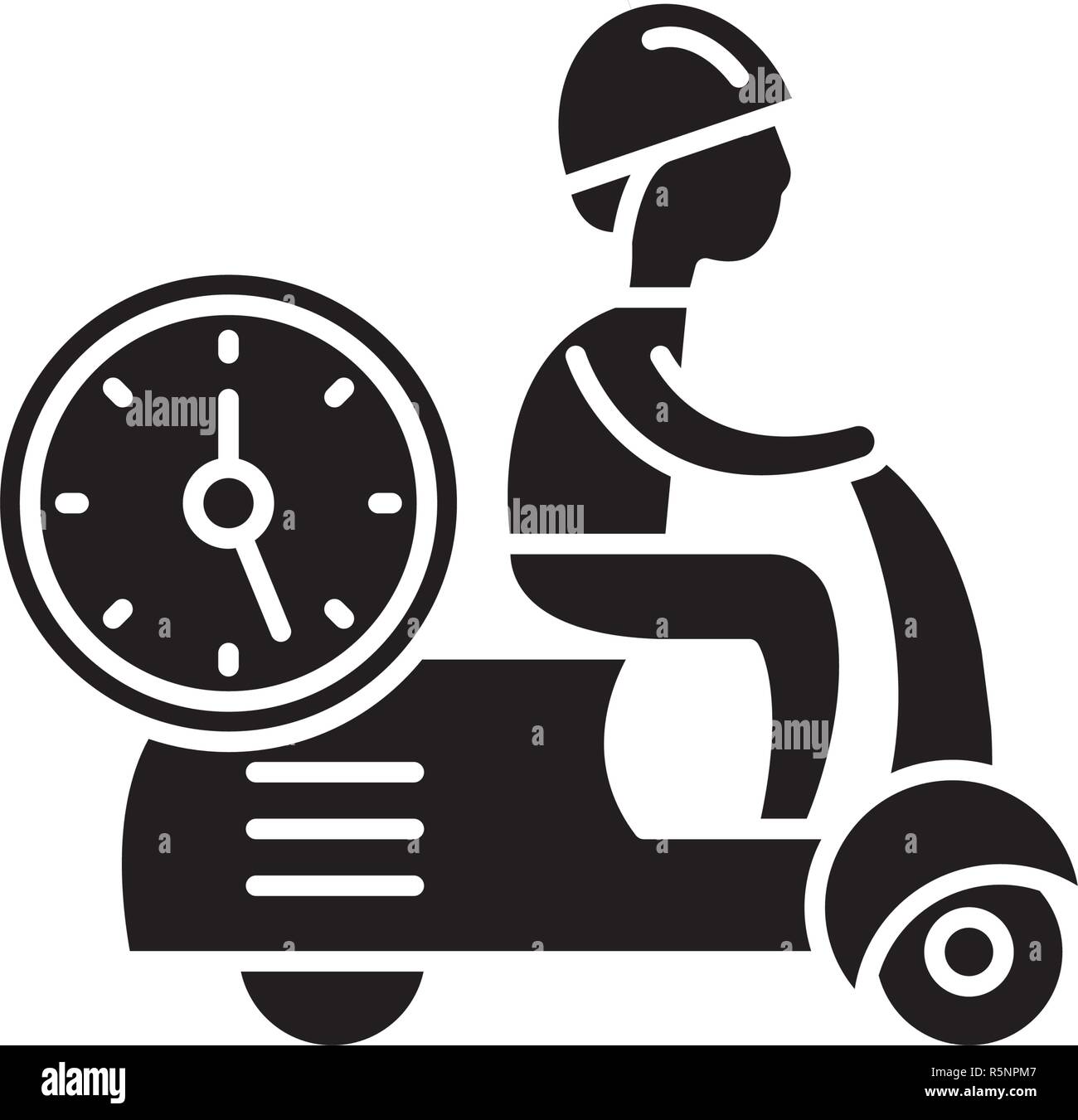 Fast courier black icon, vector sign on isolated background. Fast ...