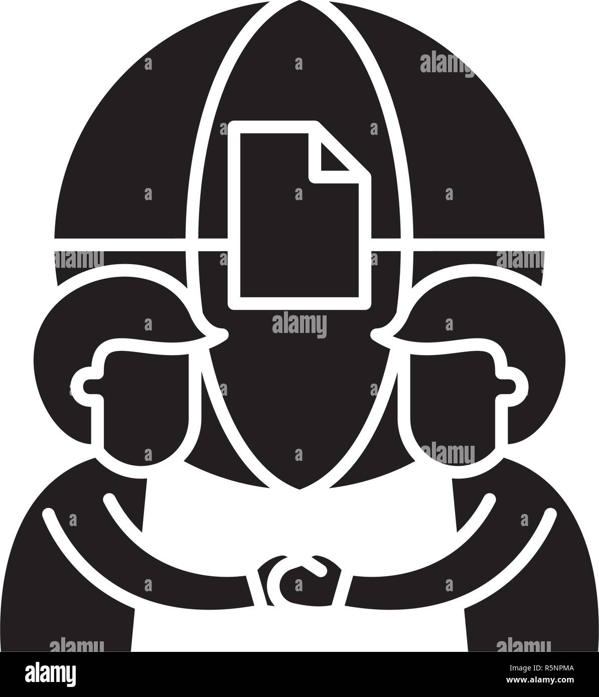 International partnership black icon, vector sign on isolated ...