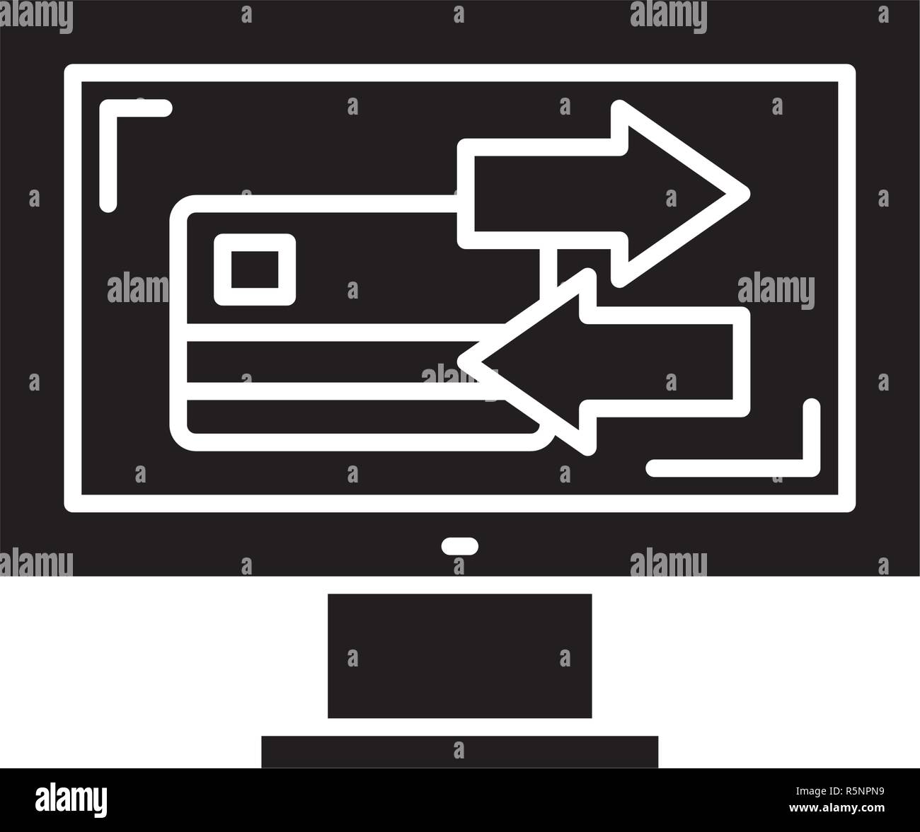 Transactions black icon, vector sign on isolated background ...