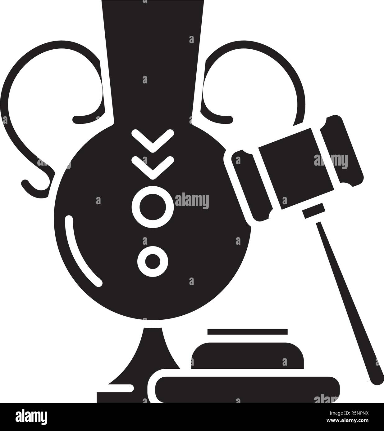 Auction black icon, vector sign on isolated background. Auction concept ...