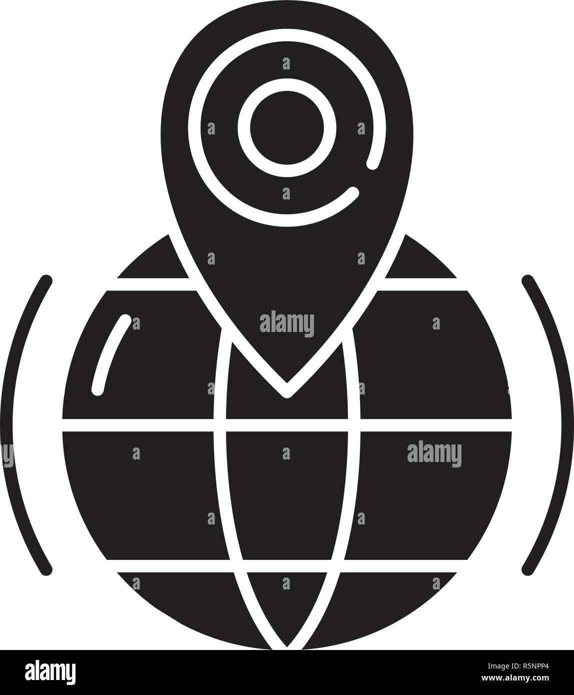 Gps black icon, vector sign on isolated background. Gps concept symbol ...