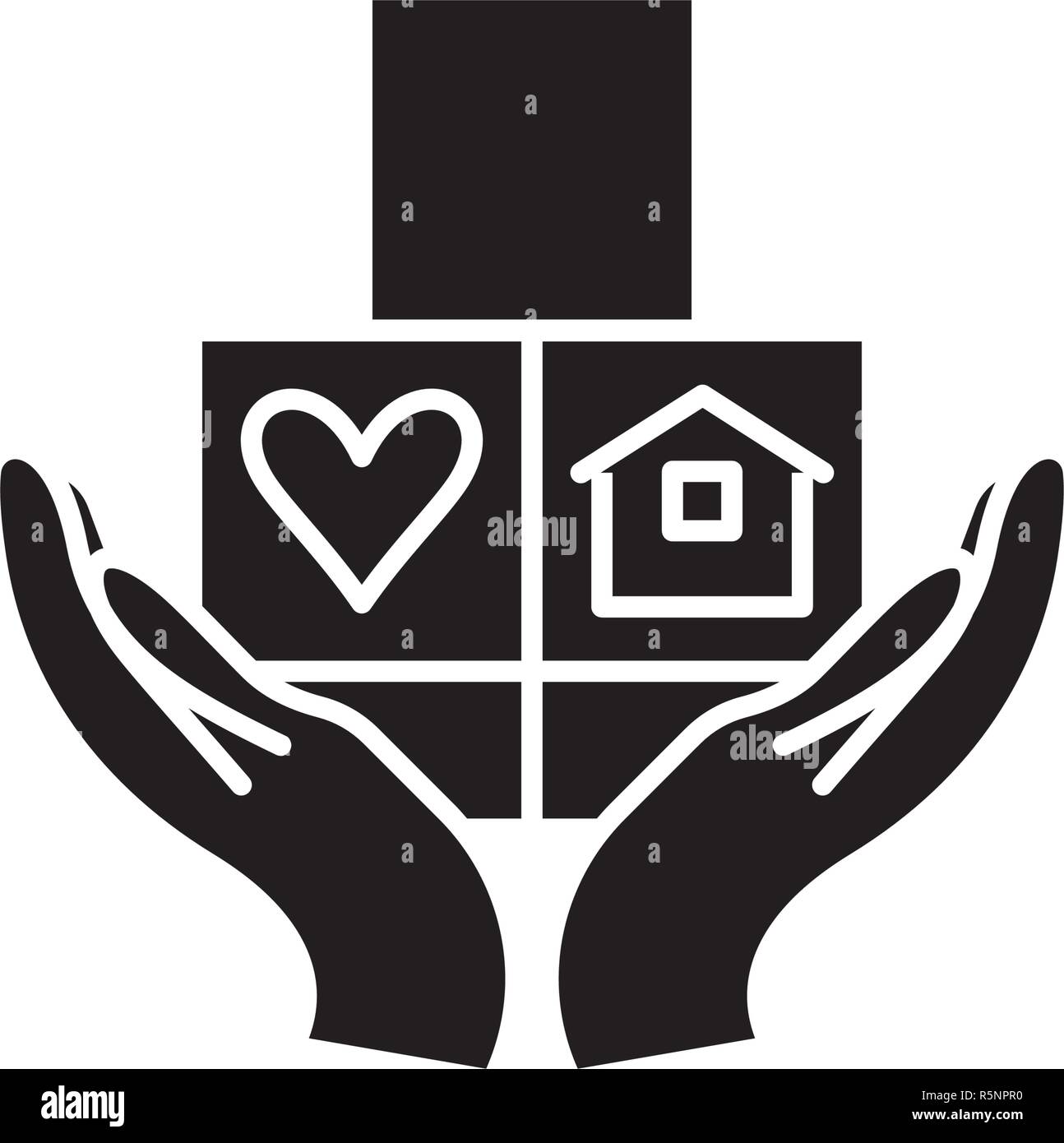 Consumer insurance black icon, vector sign on isolated background ...