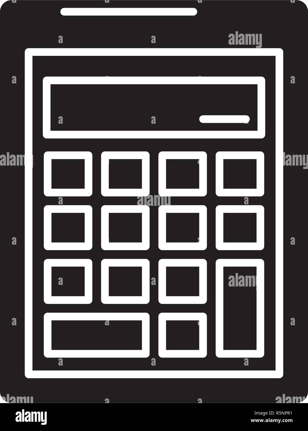 Business calculation black icon, vector sign on isolated background ...