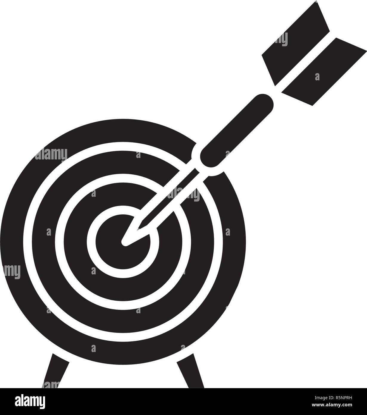 Business goals black icon, vector sign on isolated background. Business ...