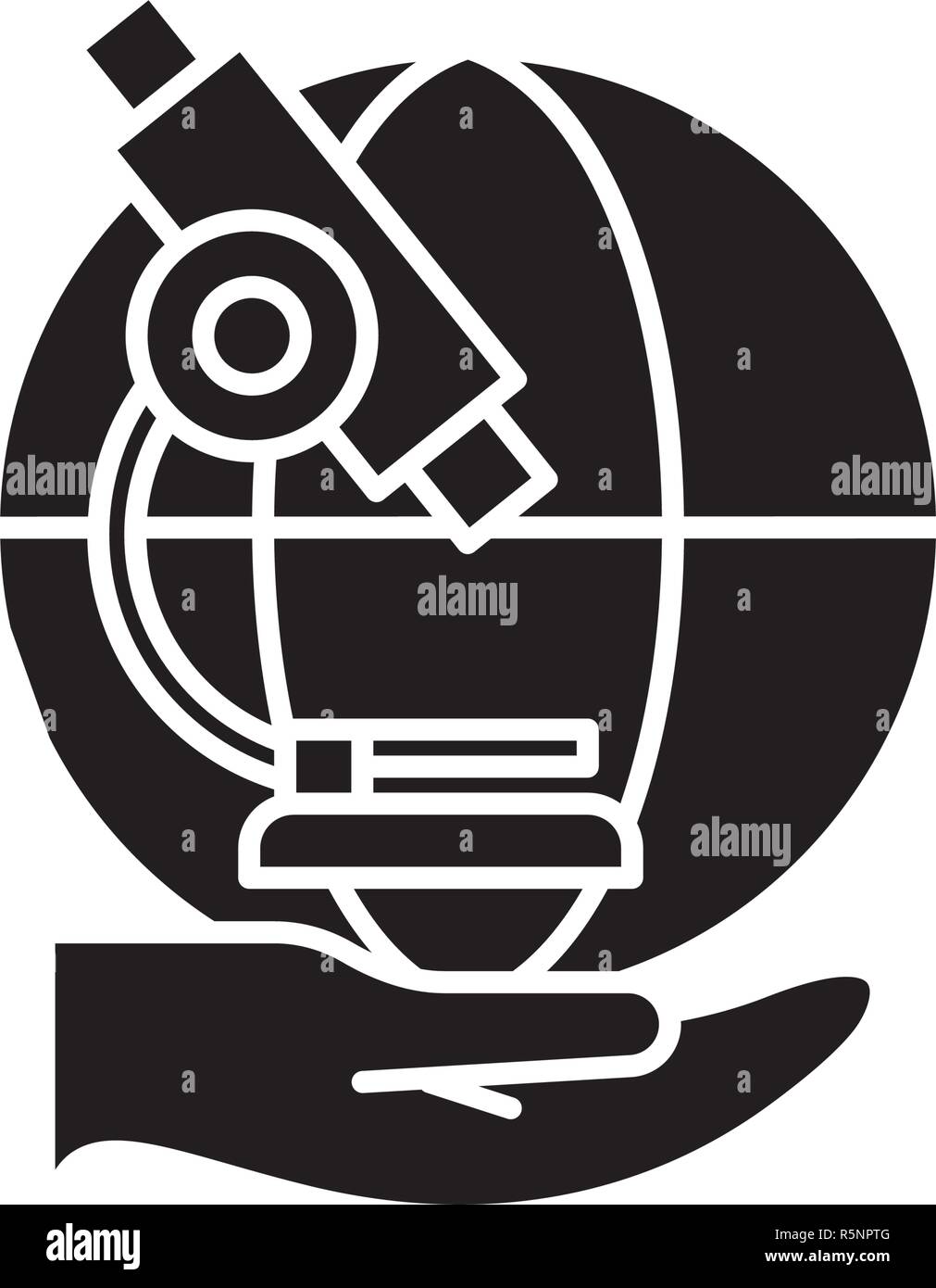 Laboratory research black icon, vector sign on isolated background ...