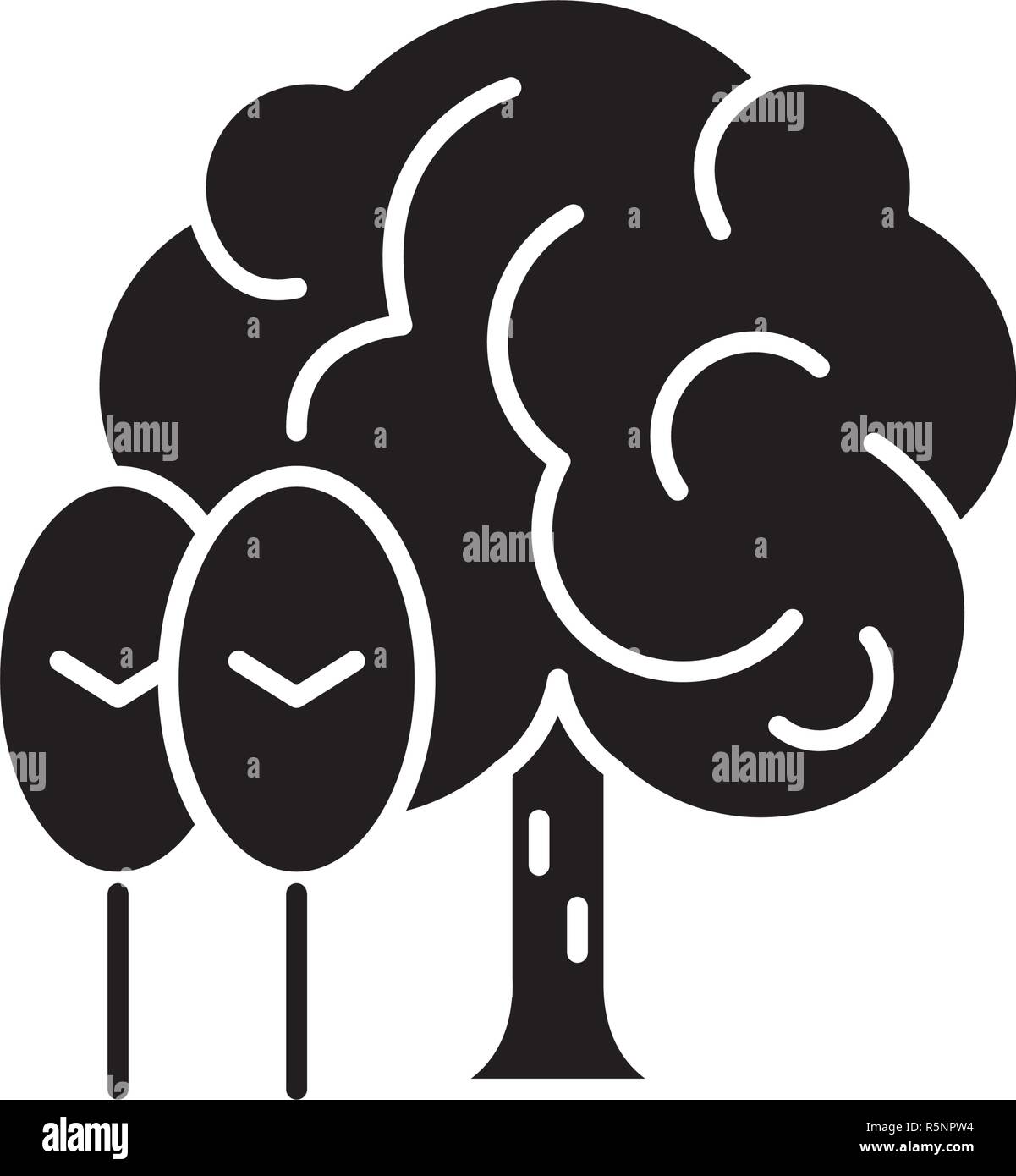 Grove black icon, vector sign on isolated background. Grove concept ...