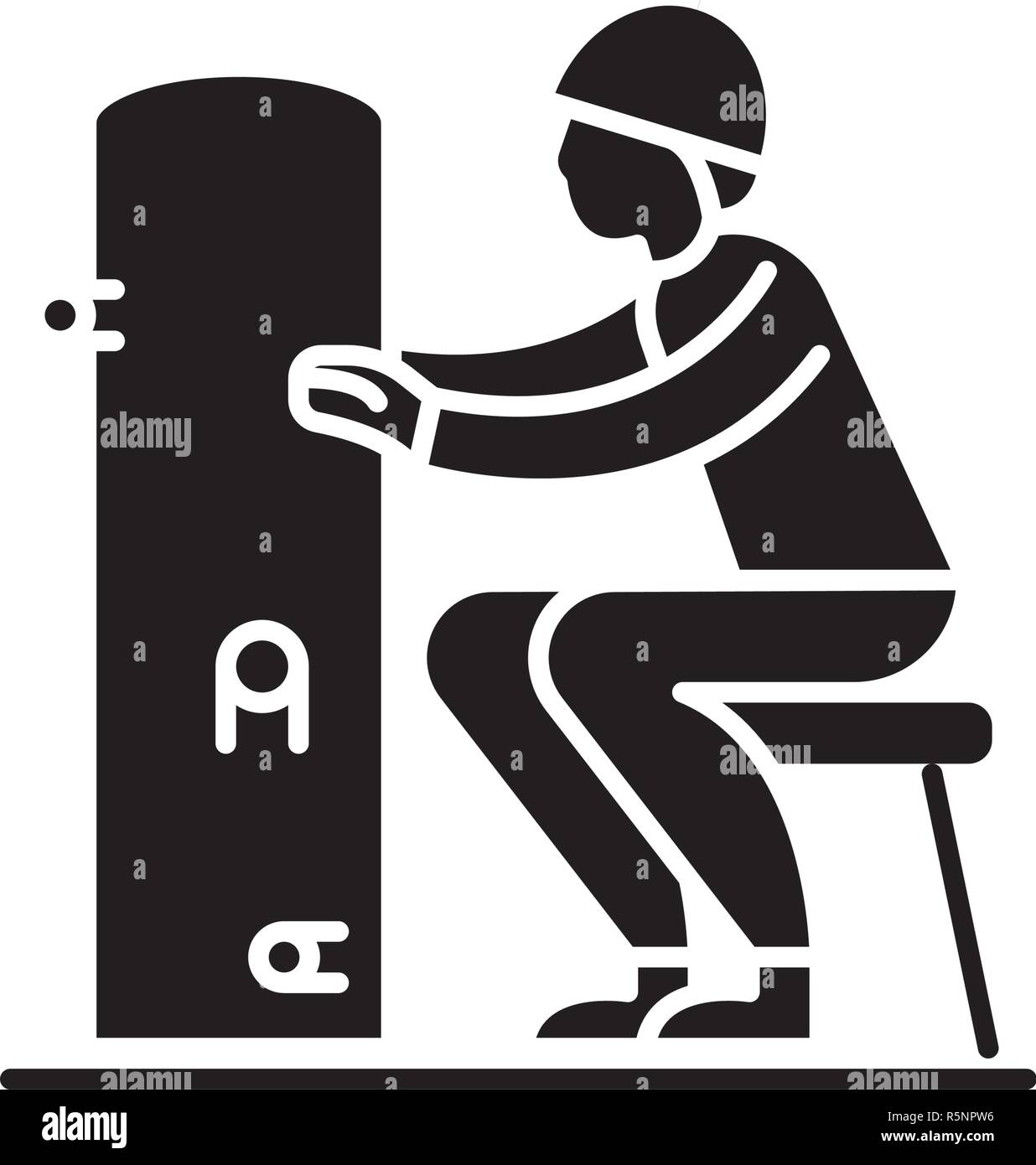 Foreman black icon, vector sign on isolated background. Foreman concept ...