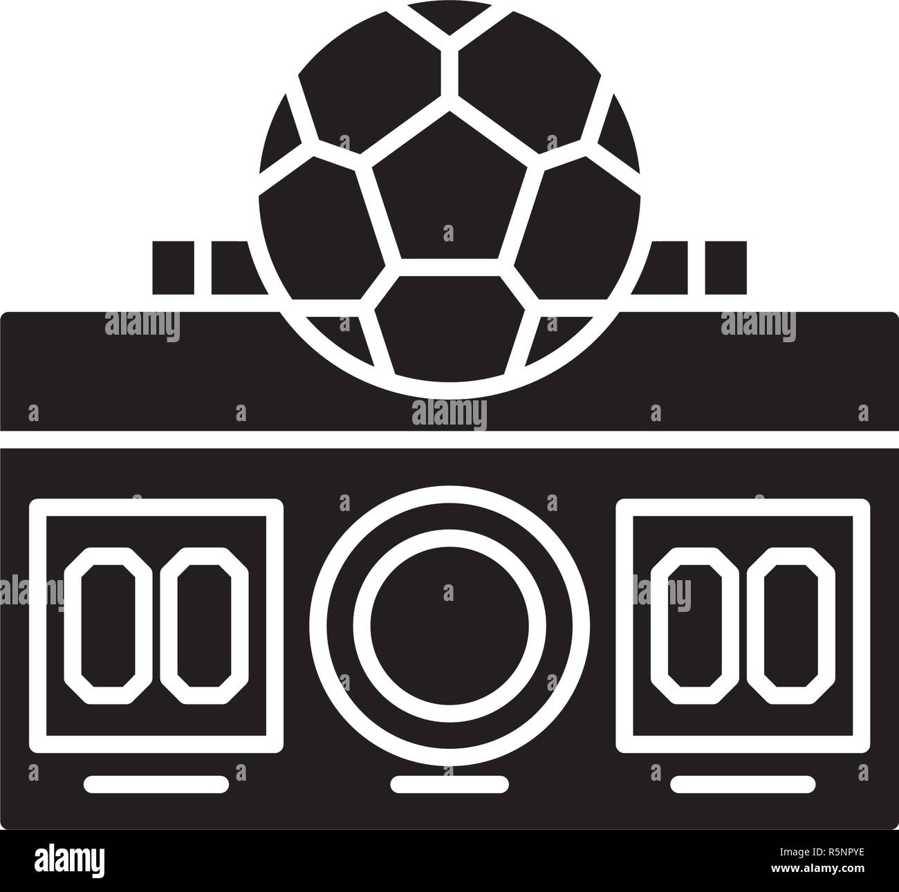 Football score black icon, vector sign on isolated background. Football ...