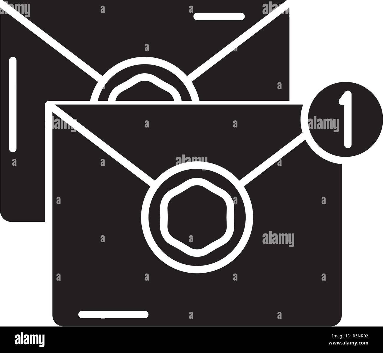 Messages black icon, vector sign on isolated background. Messages ...
