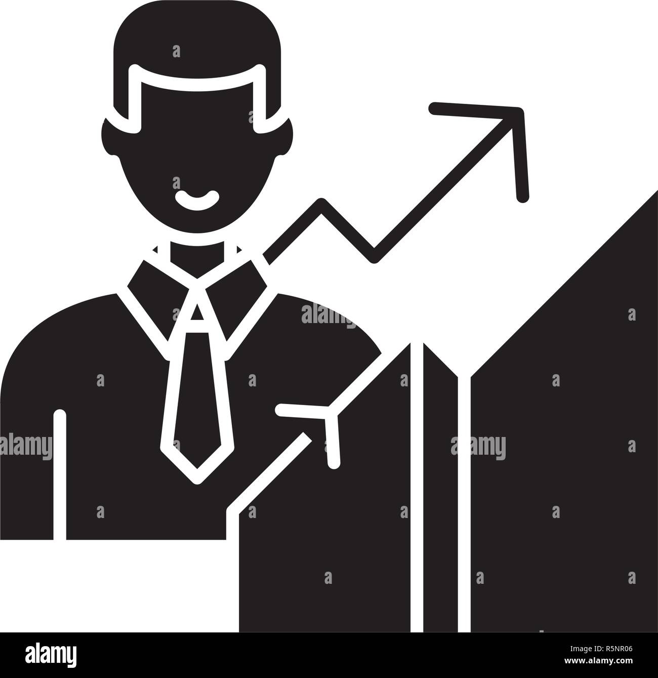 New career black icon, vector sign on isolated background. New career ...