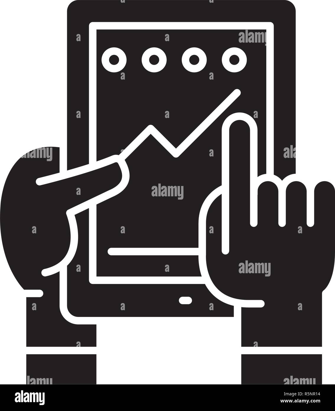 Progress in the application black icon, vector sign on isolated ...