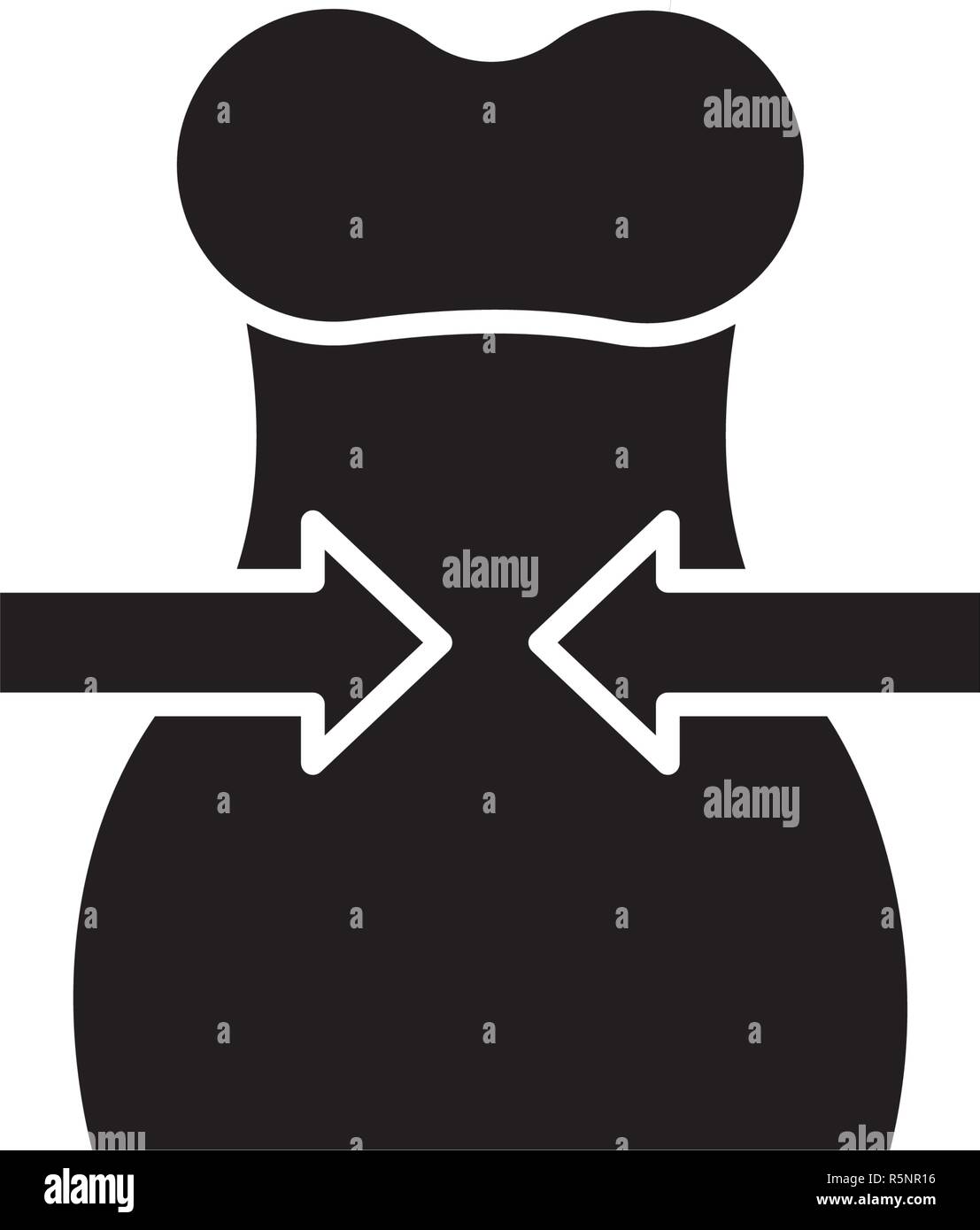 Slimming black icon, vector sign on isolated background. Slimming ...