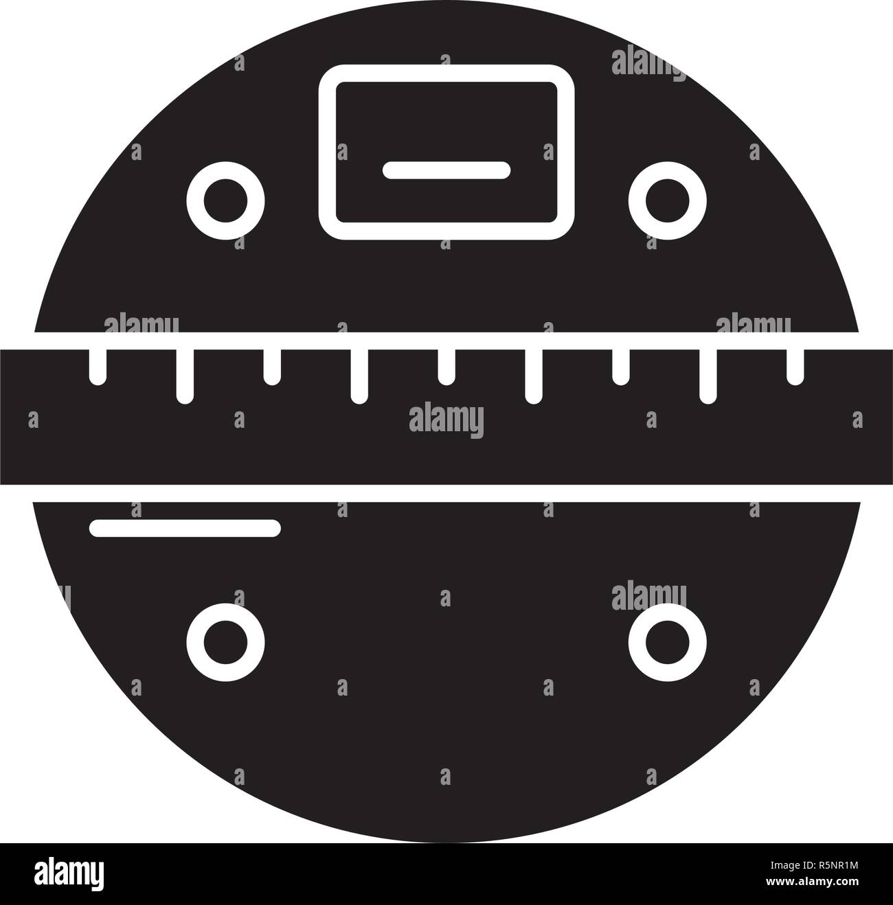 Smart scales black icon, vector sign on isolated background. Smart ...