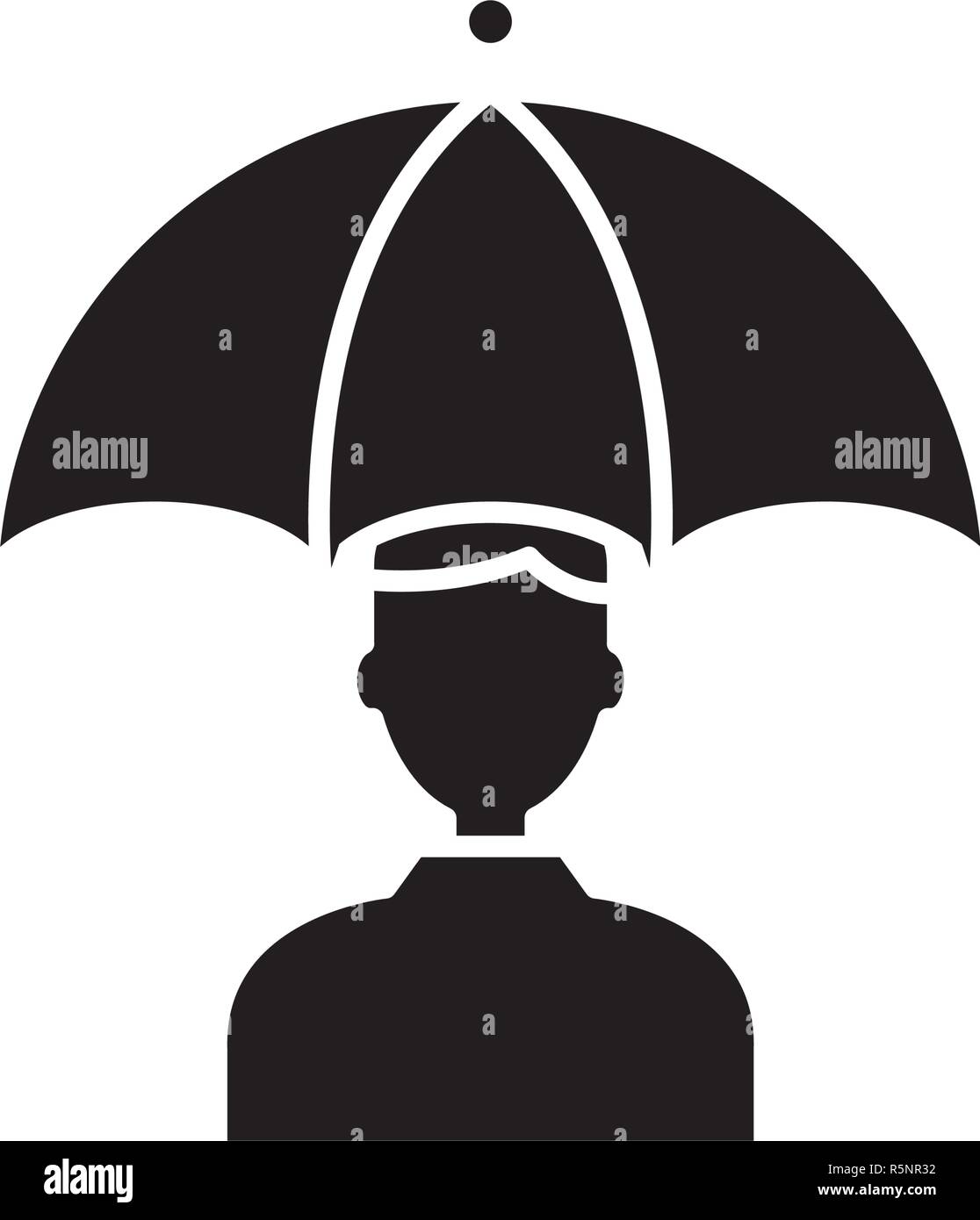 Management of risks black icon, vector sign on isolated background ...