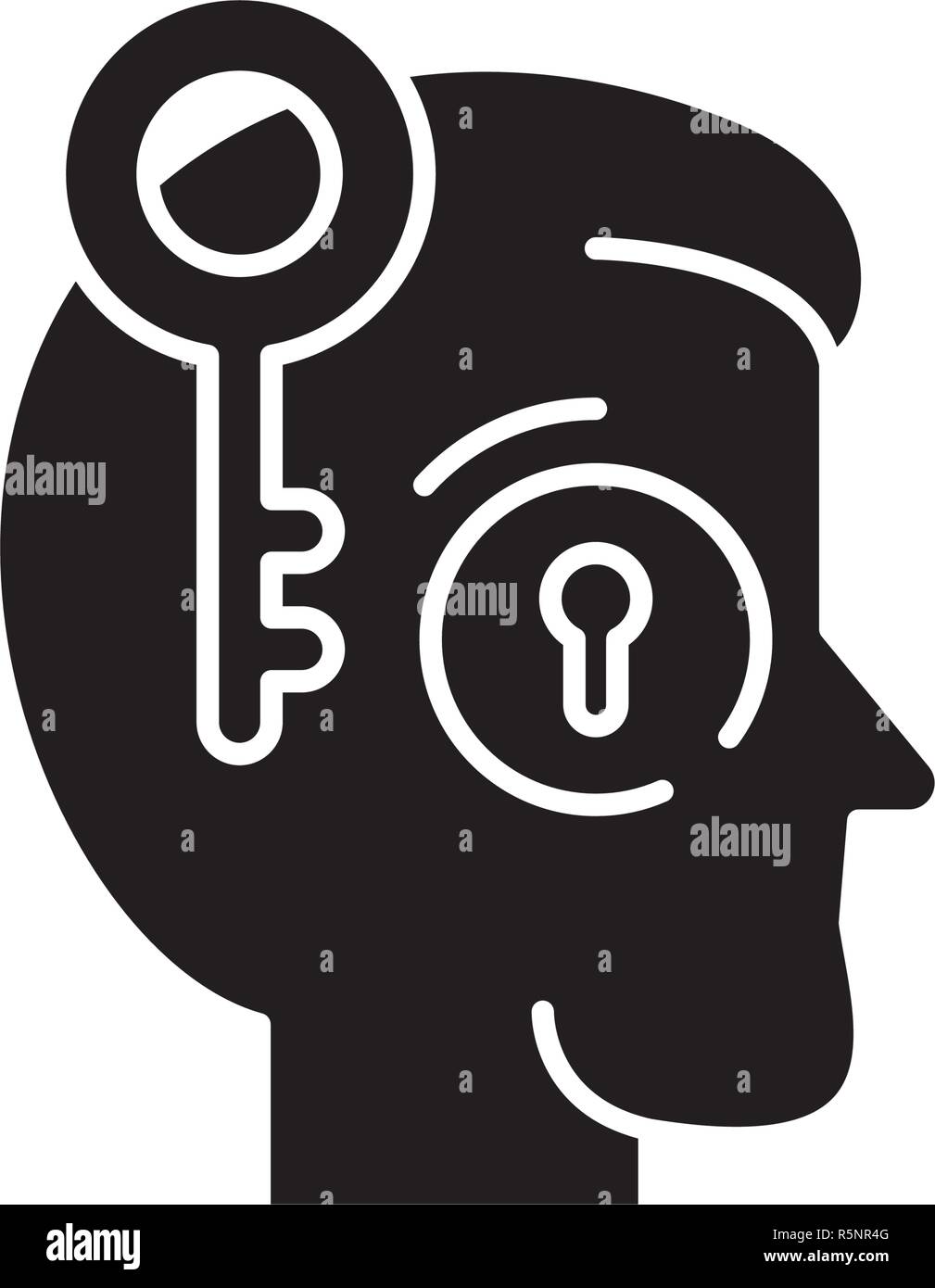 Key employee black icon, vector sign on isolated background. Key ...