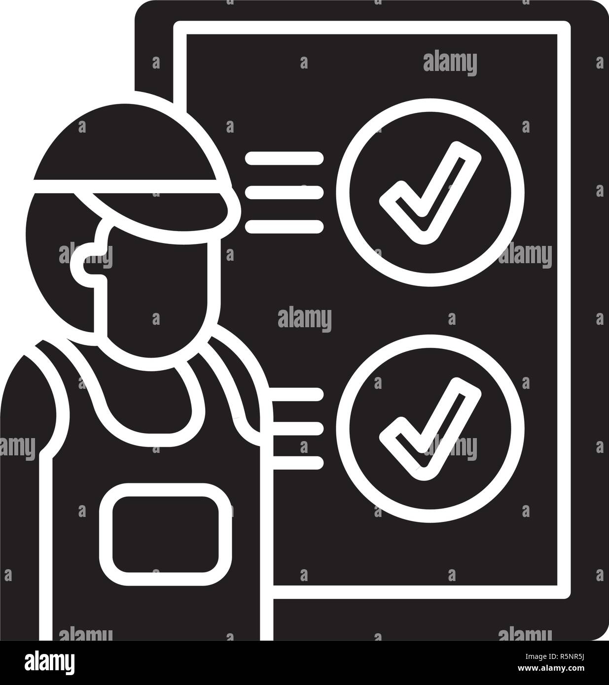 Technical inspection black icon, vector sign on isolated background ... Technical inspection black icon, vector sign on isolated background ...