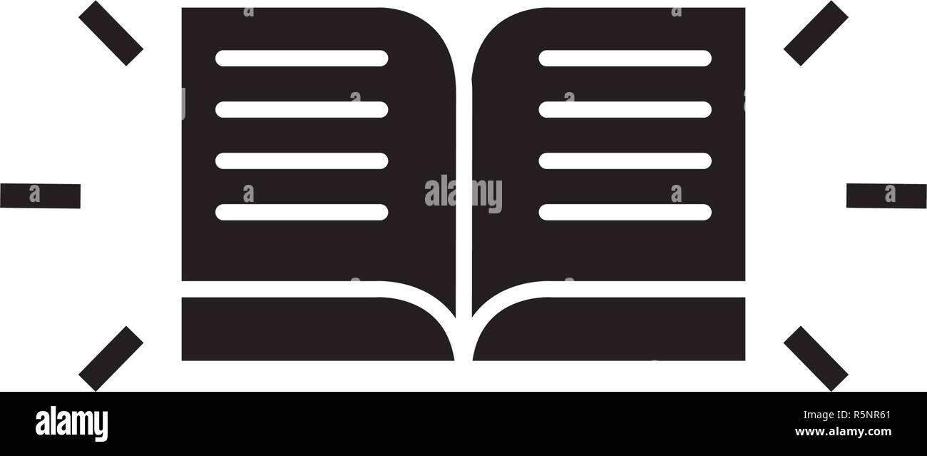 Reading black icon, vector sign on isolated background. Reading concept ...