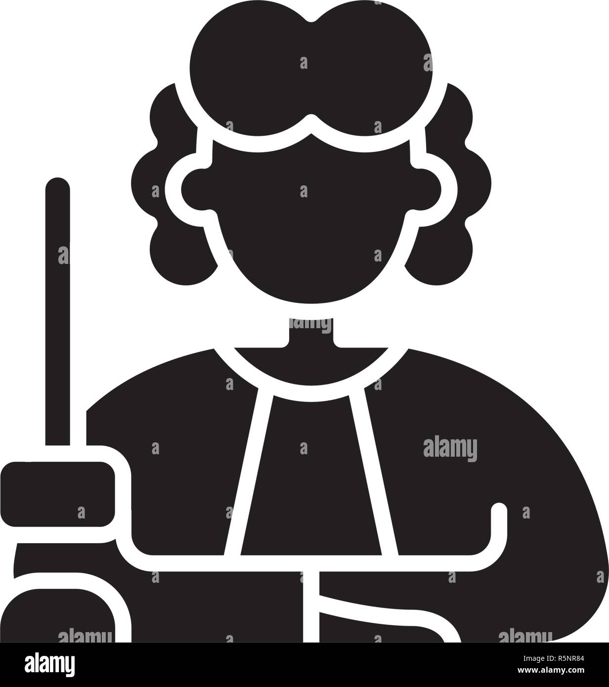 Judge black icon, vector sign on isolated background. Judge concept ...