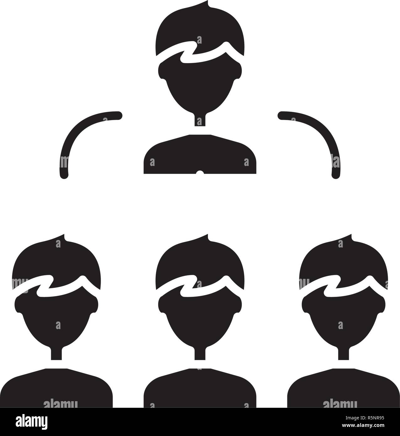 Work team black icon, vector sign on isolated background. Work team ...