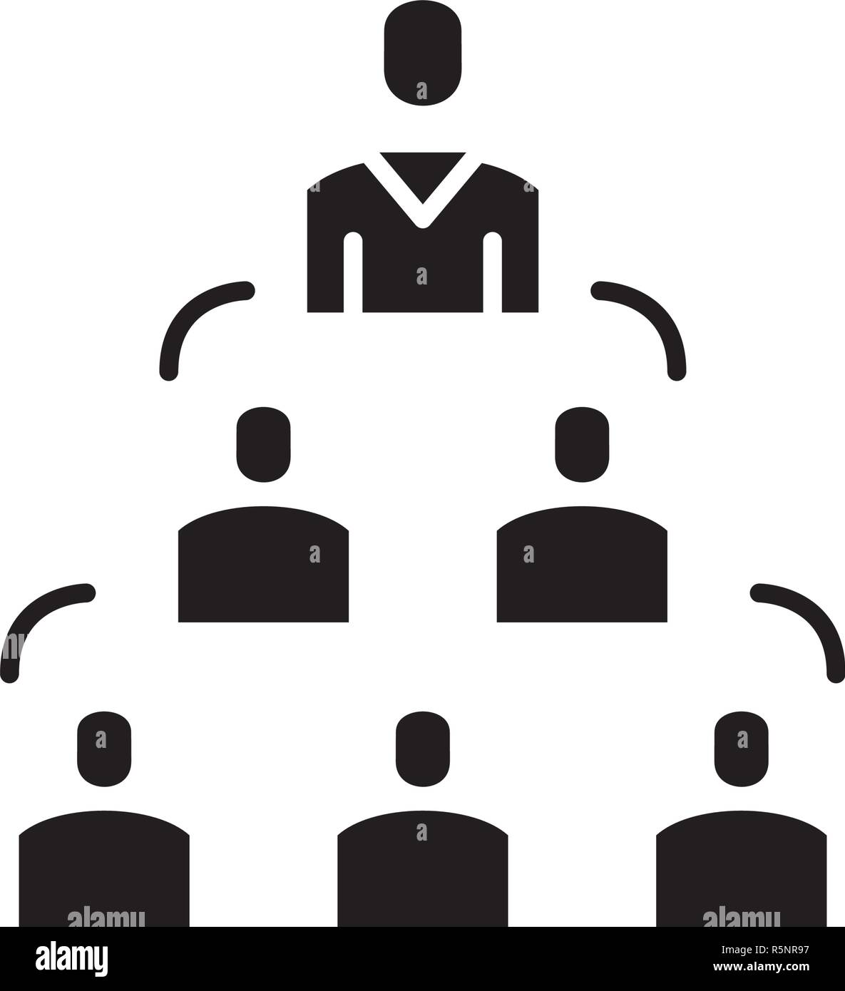 Company structure black icon, vector sign on isolated background ...