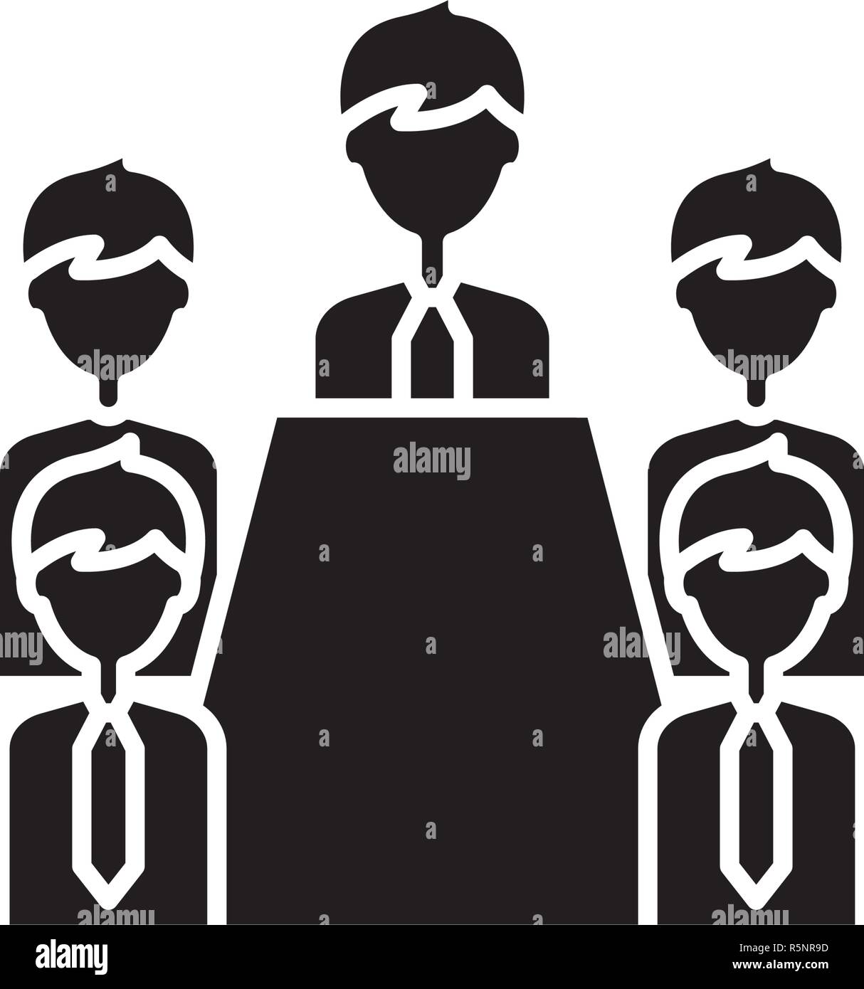 Board of directors black icon, vector sign on isolated background ...