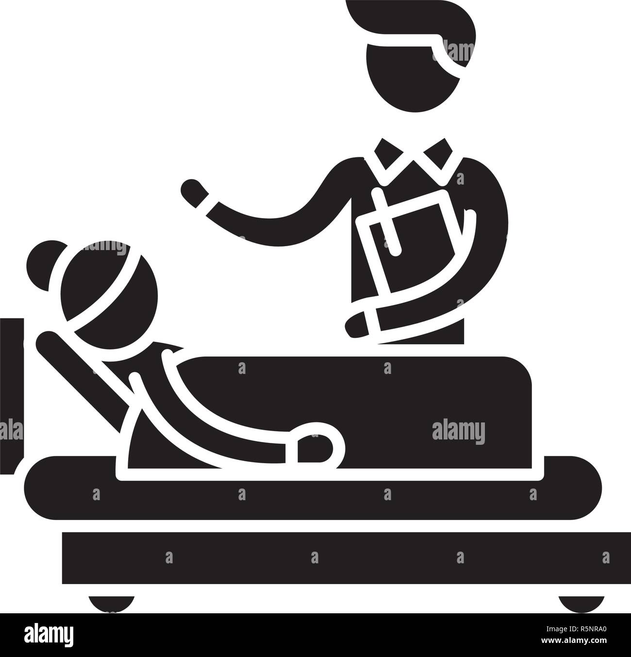 Doctor's consultation black icon, vector sign on isolated background ...