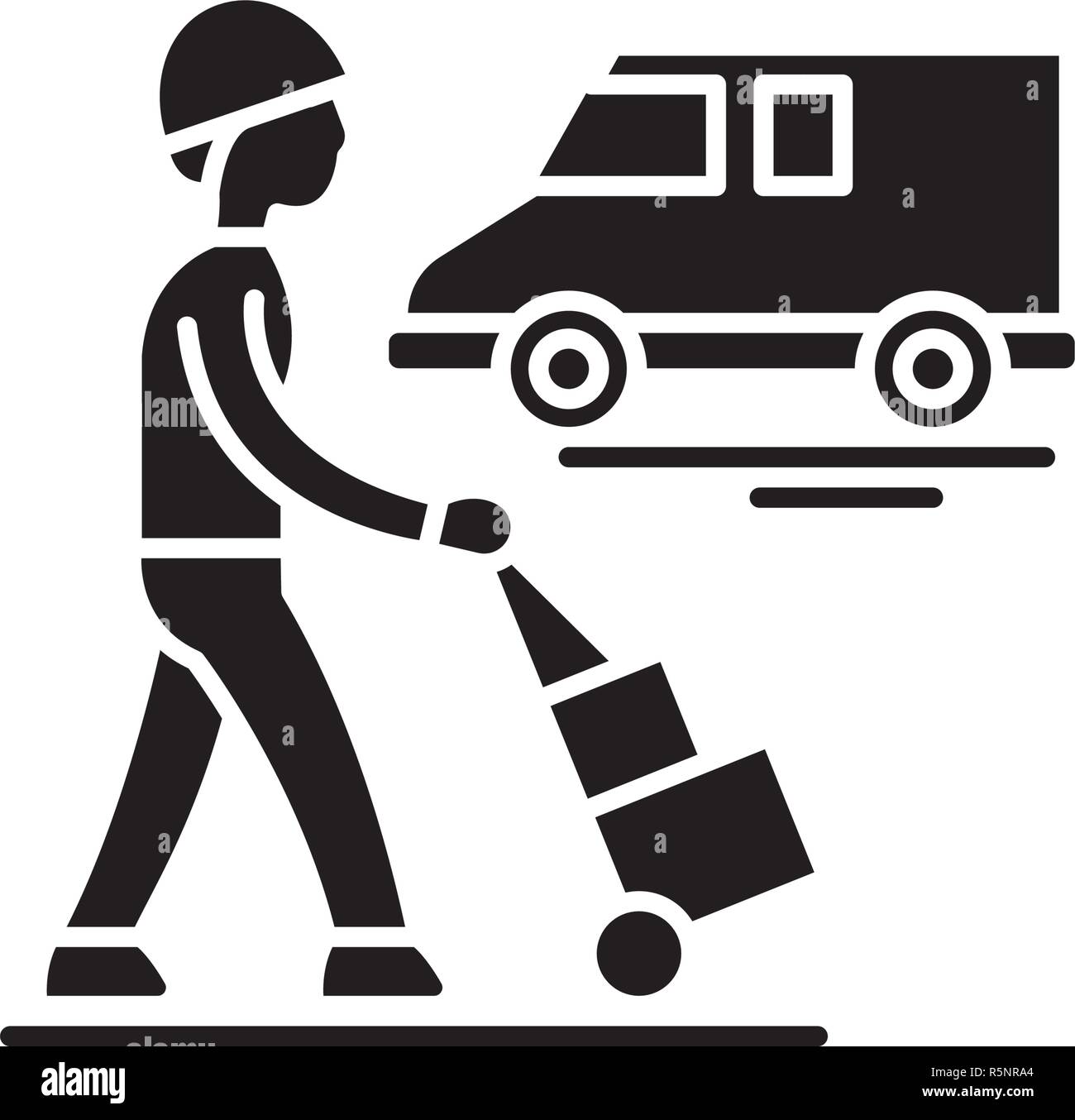 Express Logistics Black Icon Vector Sign On Isolated Background Express Logistics Concept