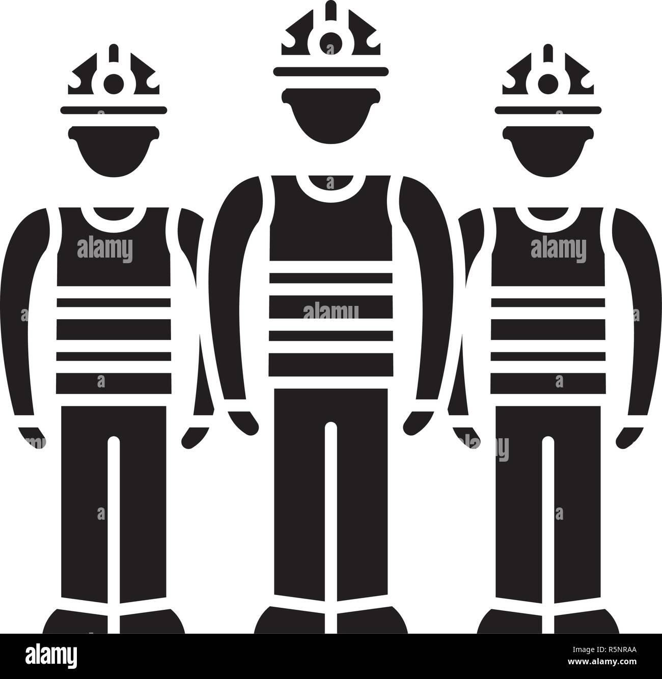 Production team black icon, vector sign on isolated background ...