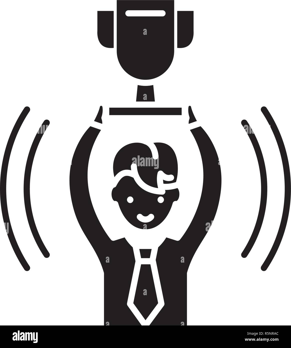 Winner black icon, vector sign on isolated background. Winner concept ...