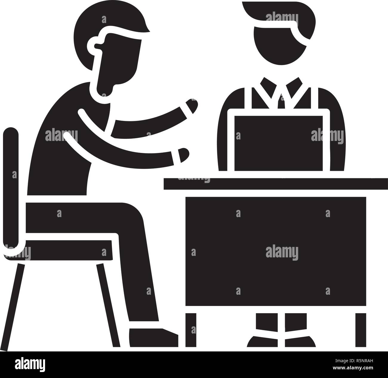 Business consulting black icon, vector sign on isolated background ...