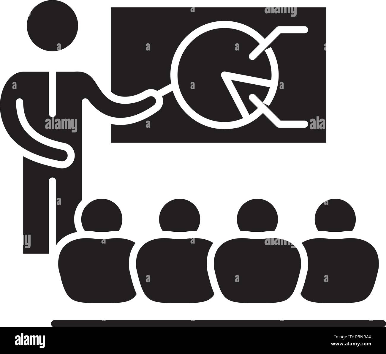 Strategy discussion black icon, vector sign on isolated background ...