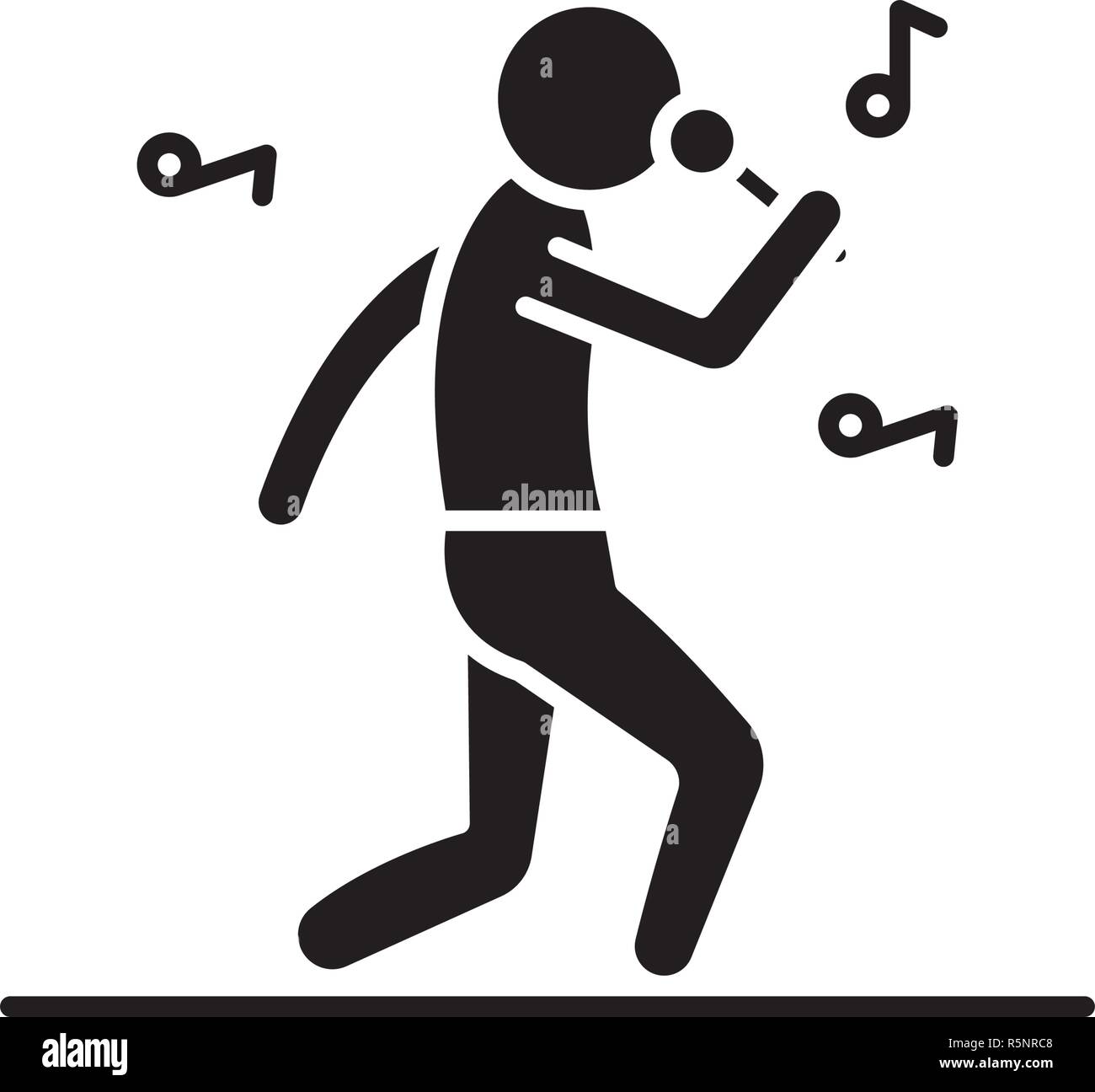 Rock star black icon, vector sign on isolated background. Rock star ...