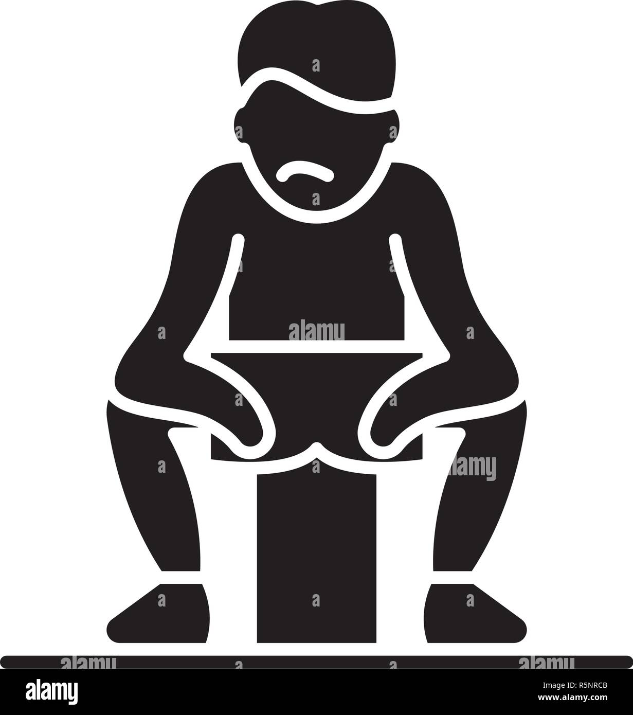 Get tired black icon, vector sign on isolated background. Get tired ...