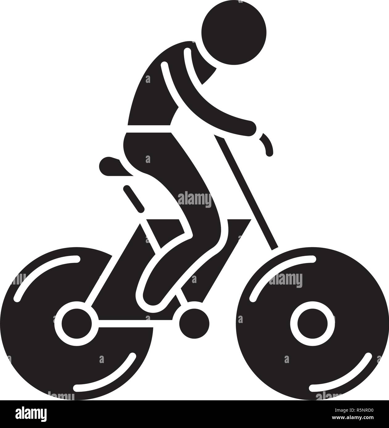 Biking black icon, vector sign on isolated background. Biking concept ...