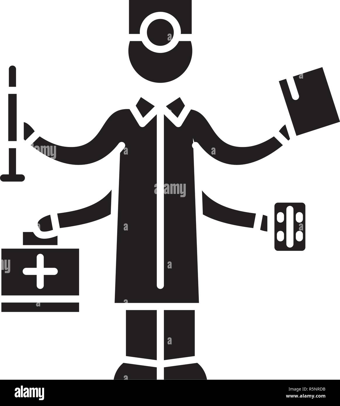 Best doctor black icon, vector sign on isolated background. Best doctor ...