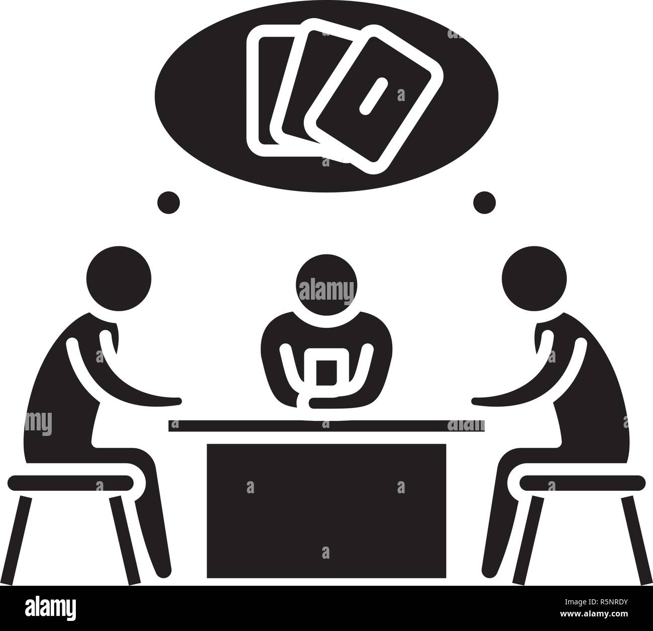 Card game black icon, vector sign on isolated background. Card game ...