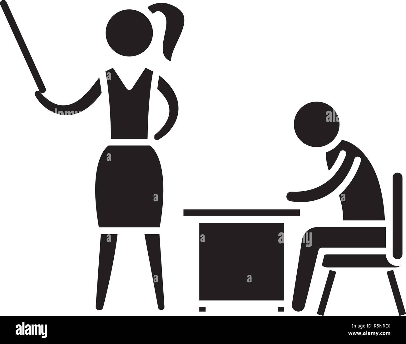 Classroom training black icon, vector sign on isolated background ...