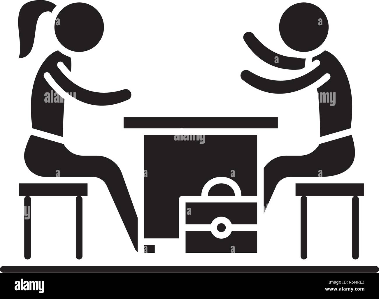 Marketing department black icon, vector sign on isolated background ...