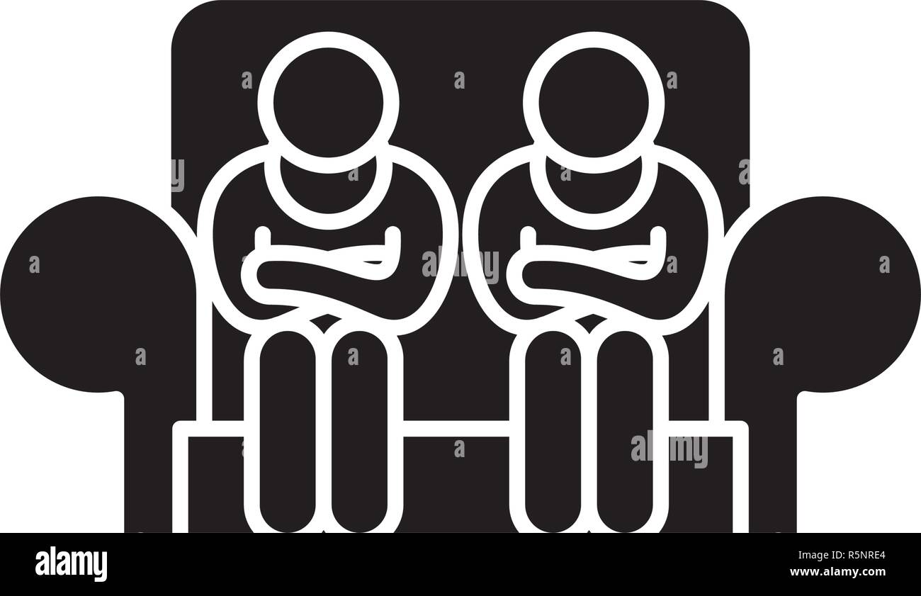 Customer service black icon, vector sign on isolated background ...