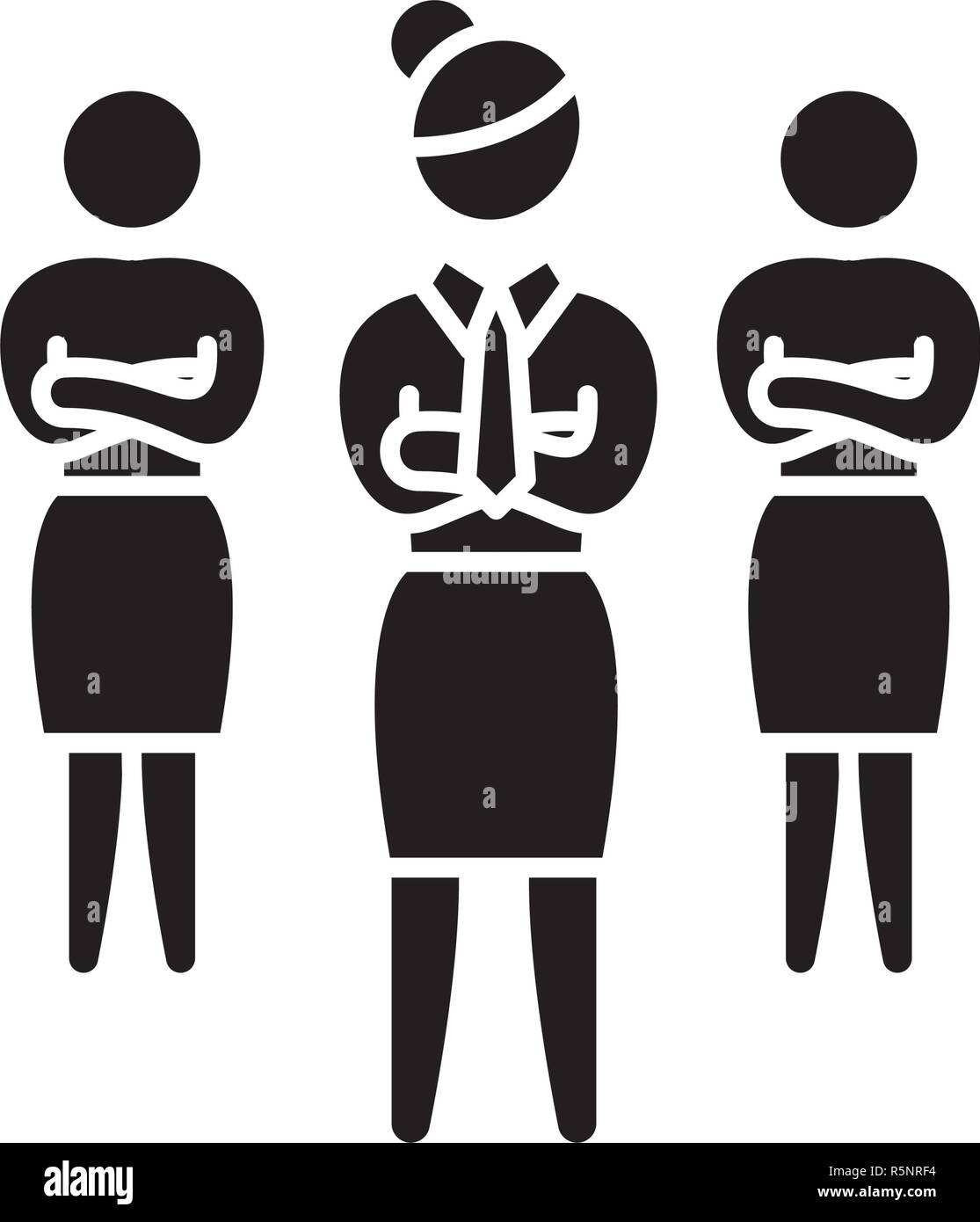 Women in business black icon, vector sign on isolated background. Women ...